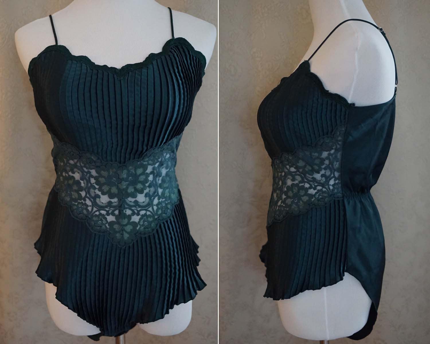 Green Lace Teddy Size M Delicates '80s Vintage Lingerie | Etsy