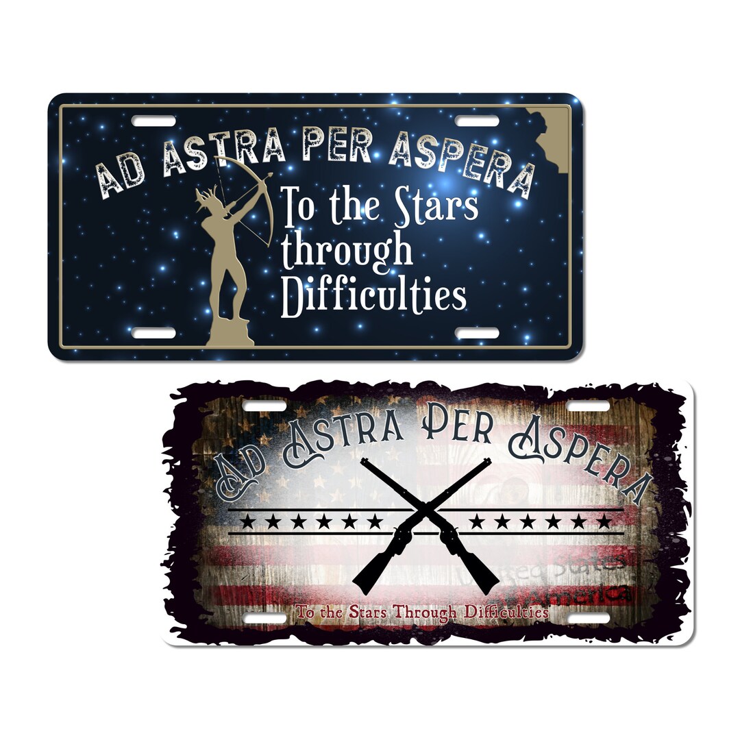 Kansas Motto Ad Astra per Aspera Printed Vehicle License - Etsy