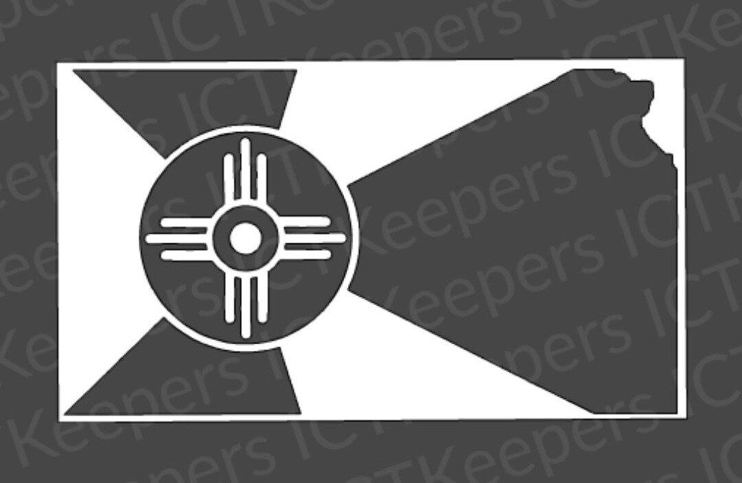 Decal of City of Wichita Flag in Shape of State of Kansas - Etsy