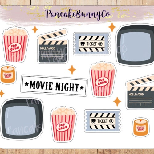 Paper & Party Supplies Movie Night Stickers etna.com.pe