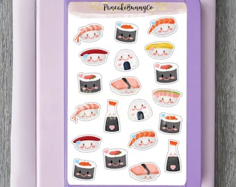 Sushi Sticker Pack, Food Planner Stickers, Japanese Food Stickers, Fish ...