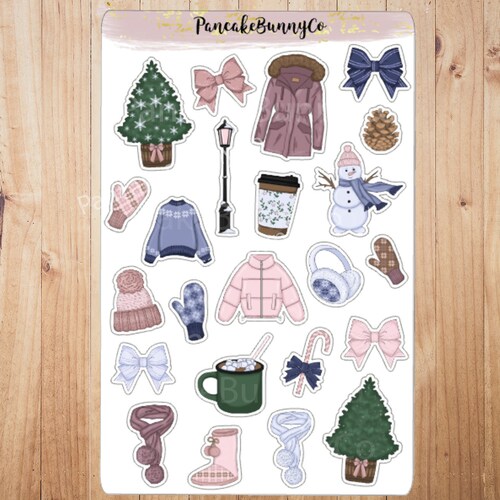 Winter's Snow Planner Stickers Printable - Etsy