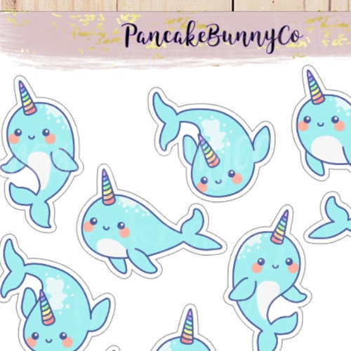 Narwhal Laptop Sticker Pack Narwhal Stickers Antique Animal - Etsy