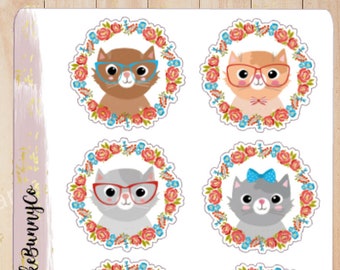 Spazz Cat Christmas Wreath Planner Stickers, Spazzy Cat Stickers, OUC ...