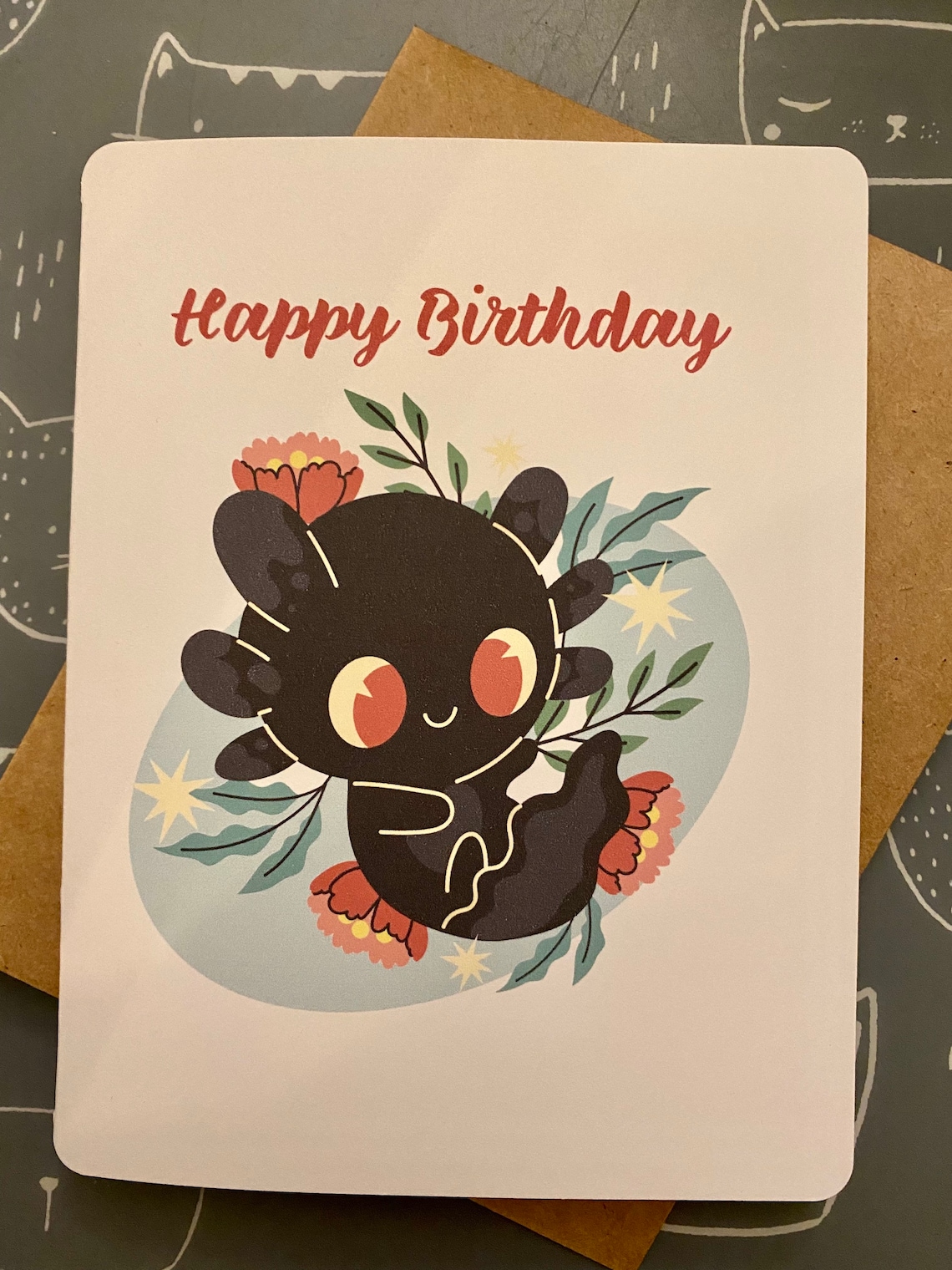 Happy Birthday Axolotl Card - Etsy