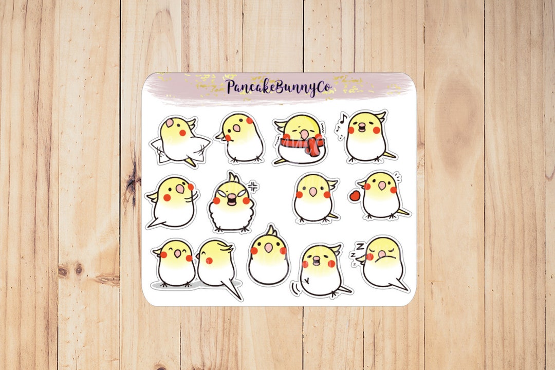 Chubby Cockatiel Bird Stickers - Etsy
