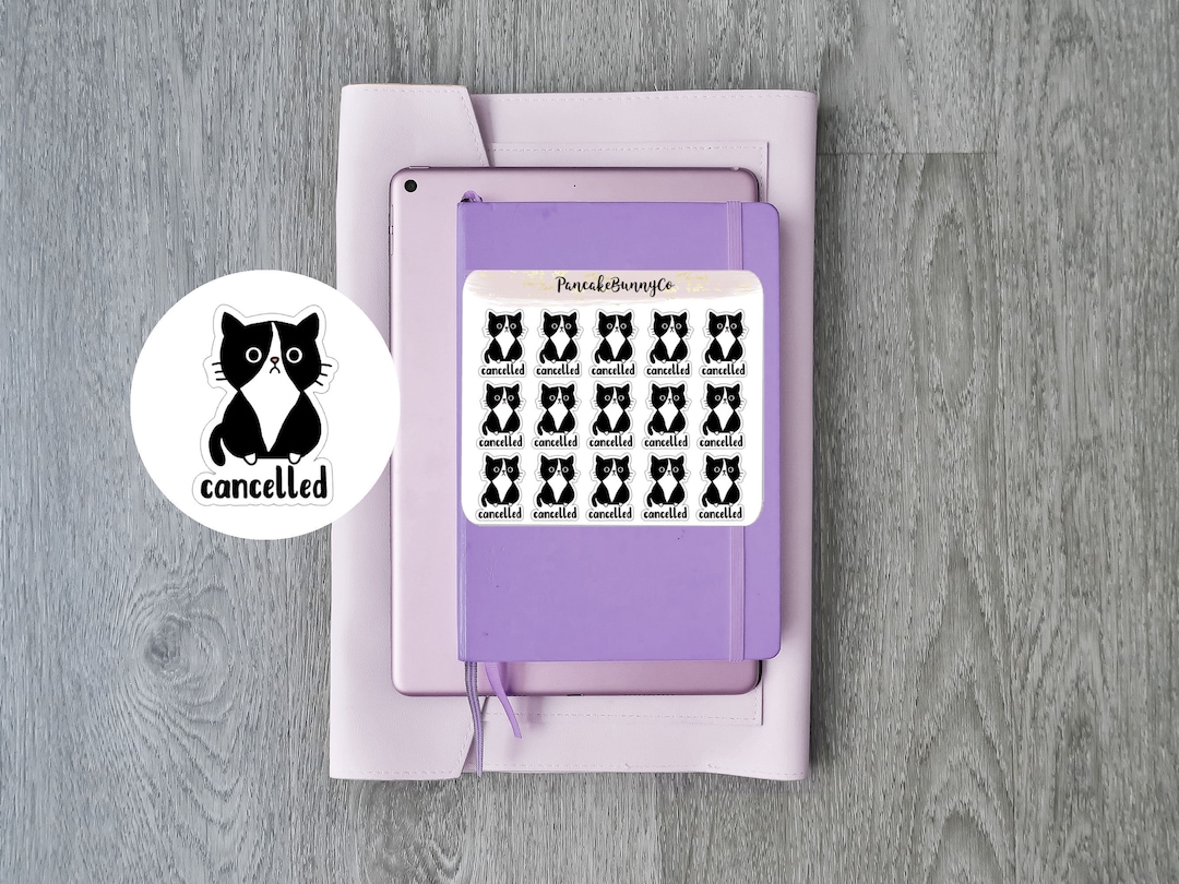 Cancelled Cat Sticker - Etsy