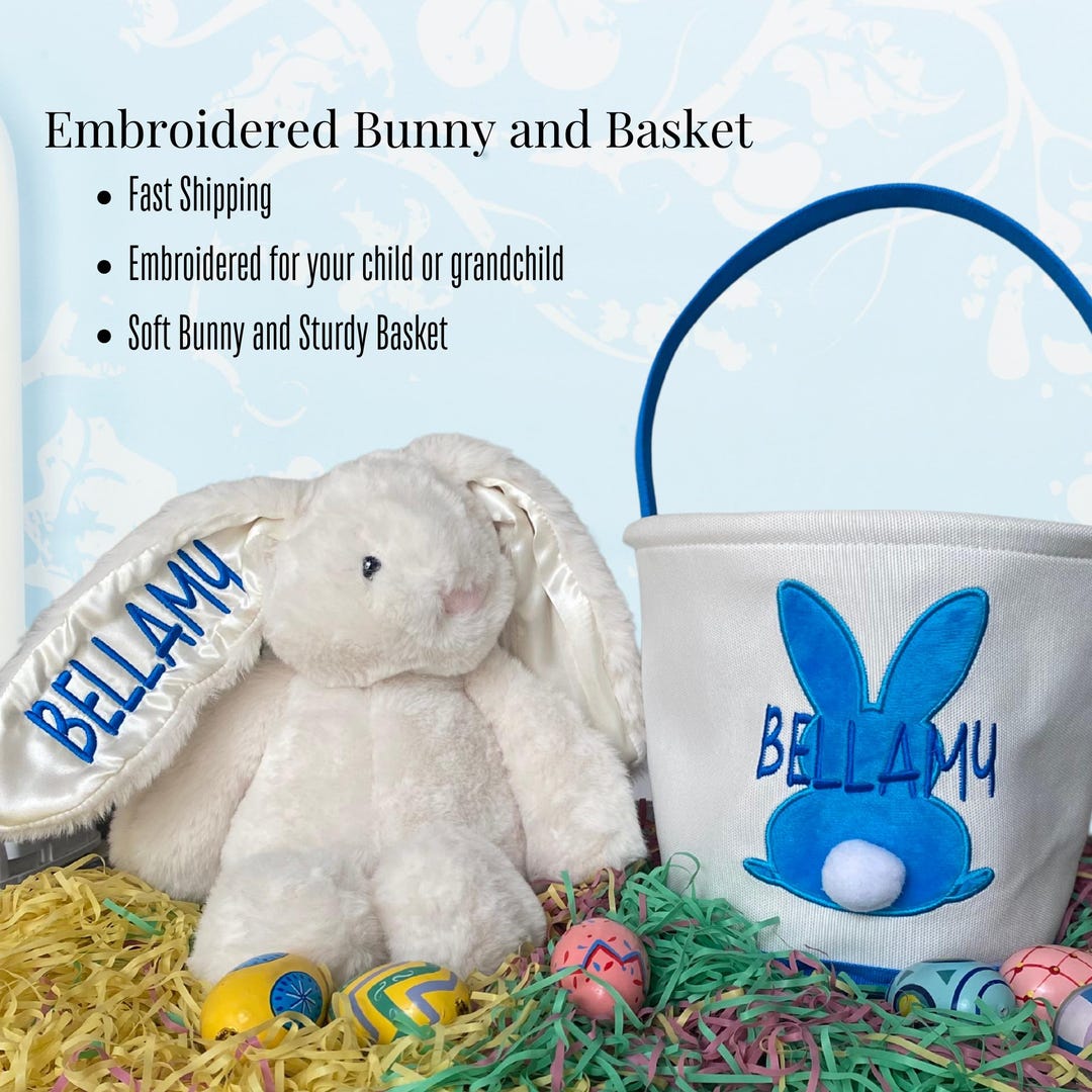 Personalized Custom Easter Bunny & Easter Basket - Great Easter Gift ...