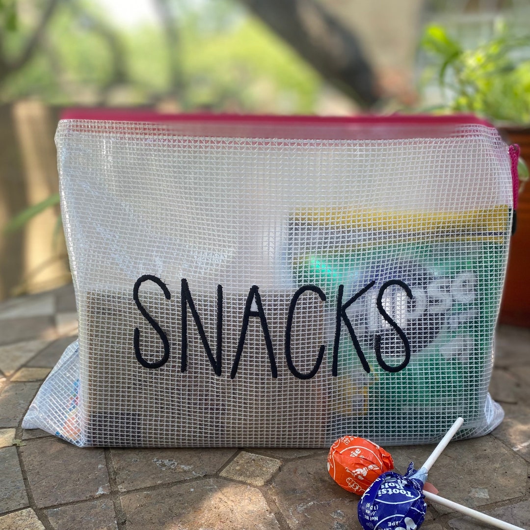Reusable Zipper Snack Bag | Snack Pouch | Pool Bag | Embroidered Custom ...
