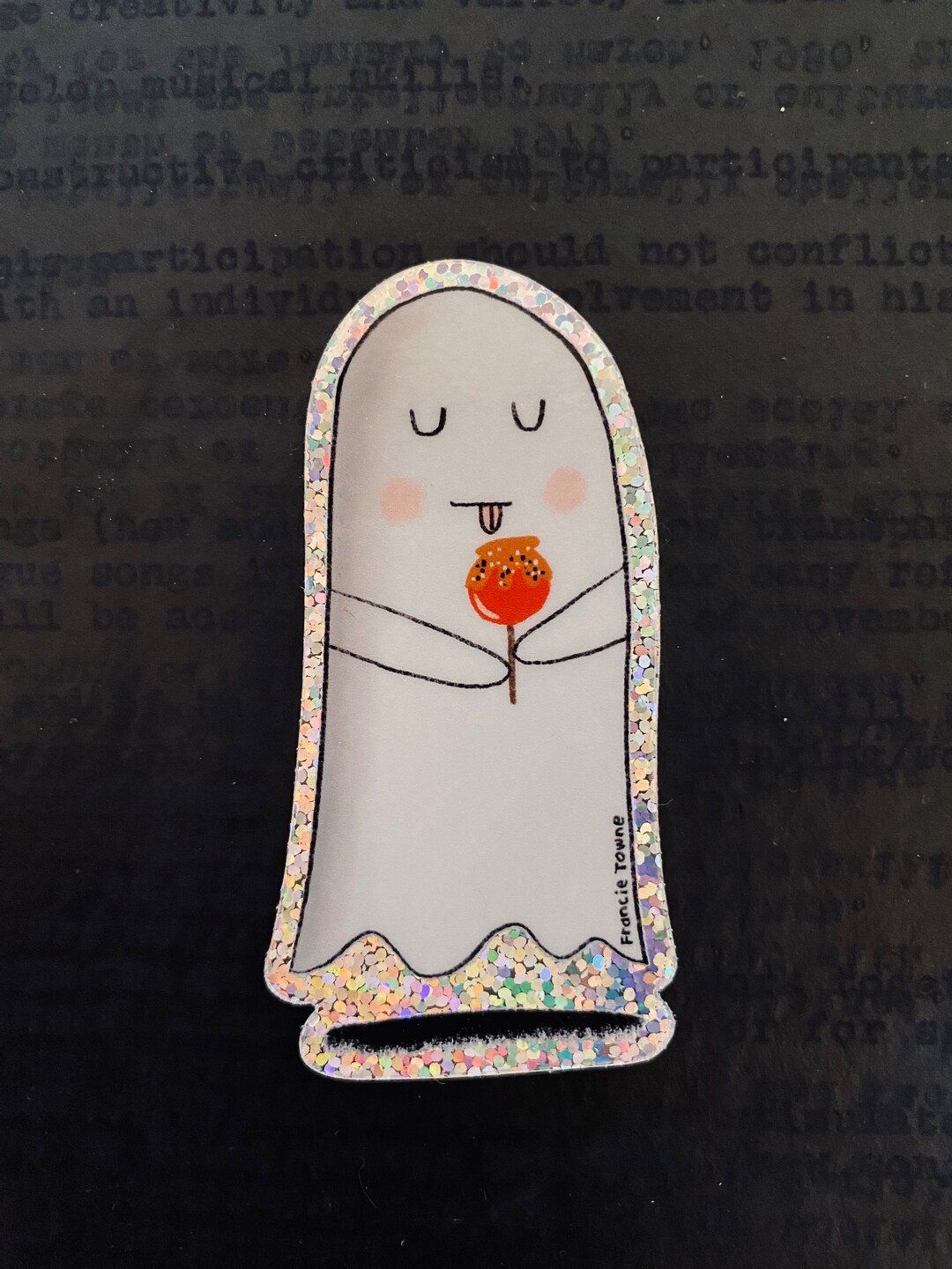 Caramel Apple Ghost Sticker - Etsy
