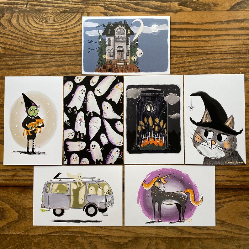 Spooky Halloween Postcards - Etsy