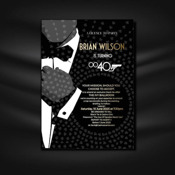 James Bond Template - Etsy UK