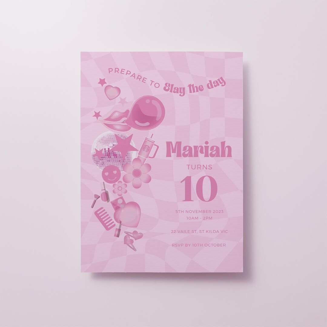Preppy Party Birthday Invitation | Printable Template - Etsy