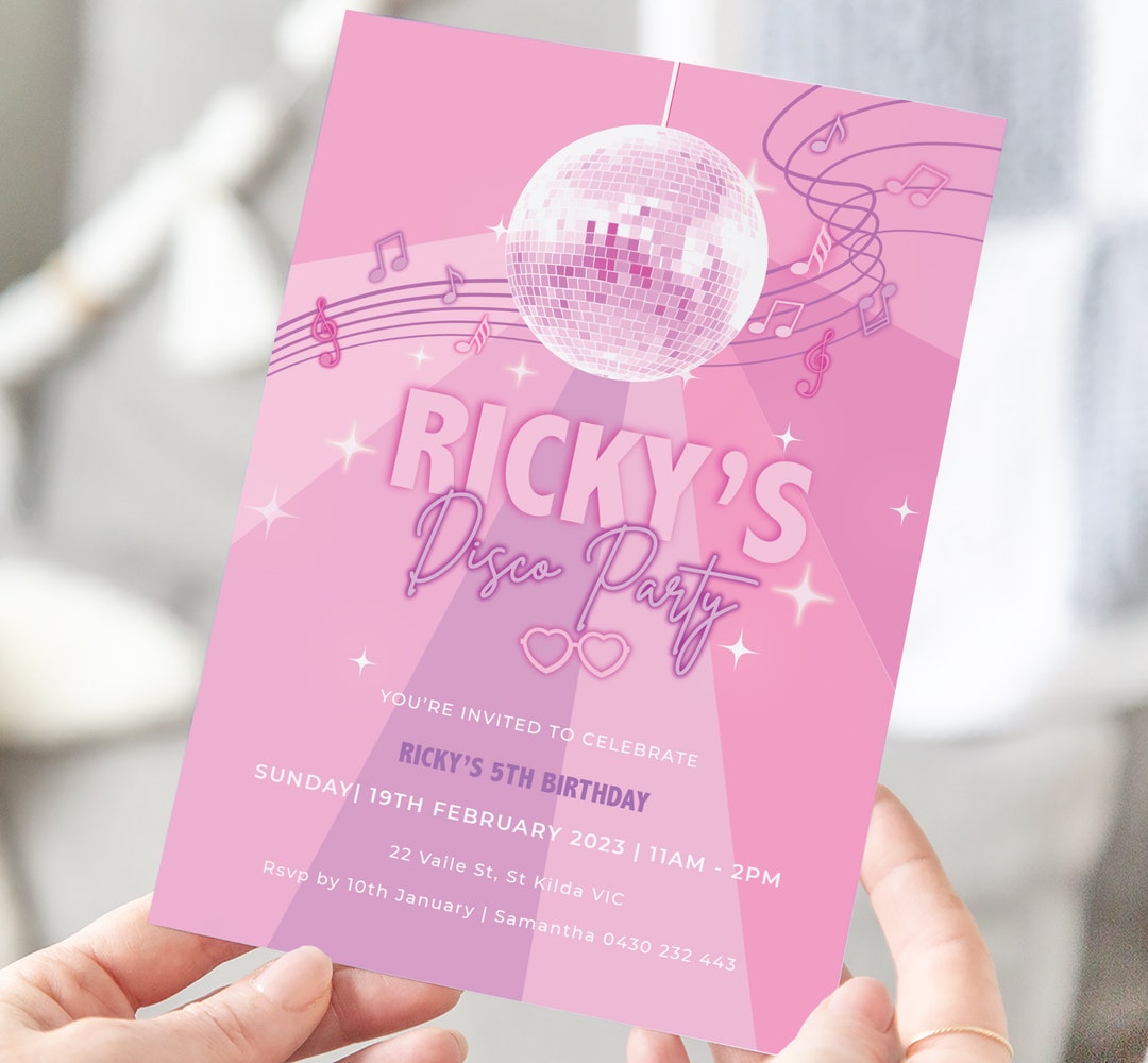 Disco Dancing Invitation| Girls Disco Party Invitation | Dance Party ...