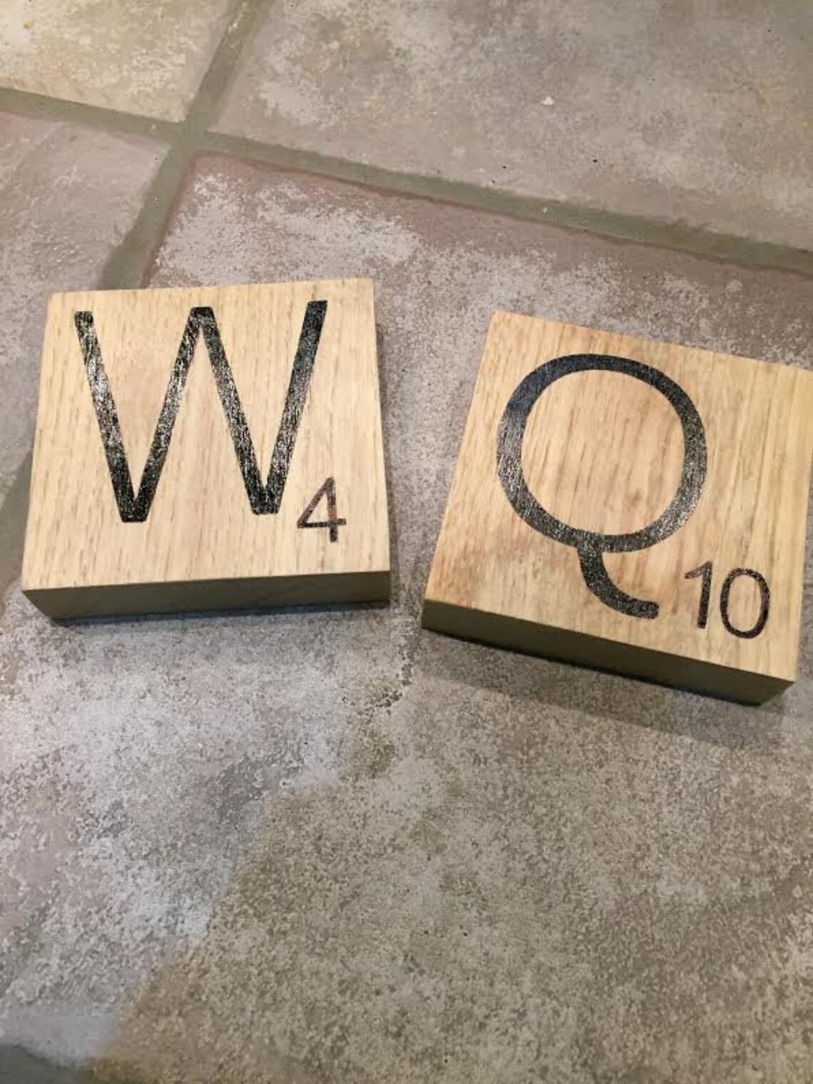 Scrabble Tiles 6 In. X 6 In. Stained and Painted Scrabble | Etsy