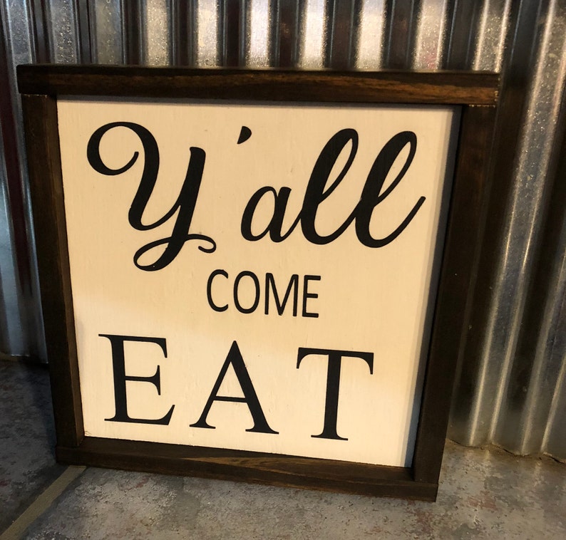 Y'all Come Eat Framed Signfarmhouse Decor Kitchen Sign - Etsy