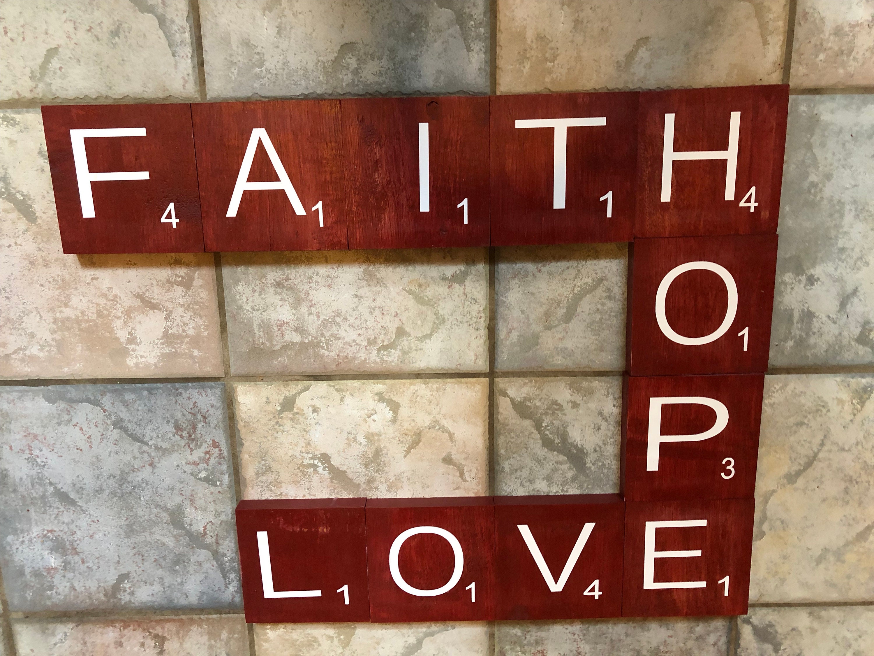 Scrabble Tiles 4 In. X 4 In. Barn Red Stained Scrabble Tiles - Etsy