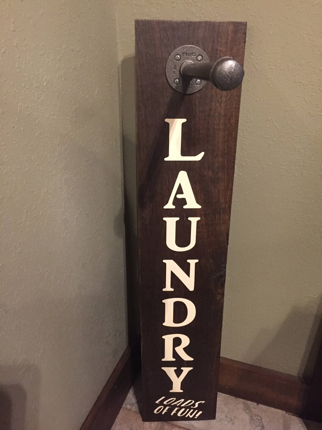 Laundry Sign With Hanging Pole/industrialfunctional Decor - Etsy