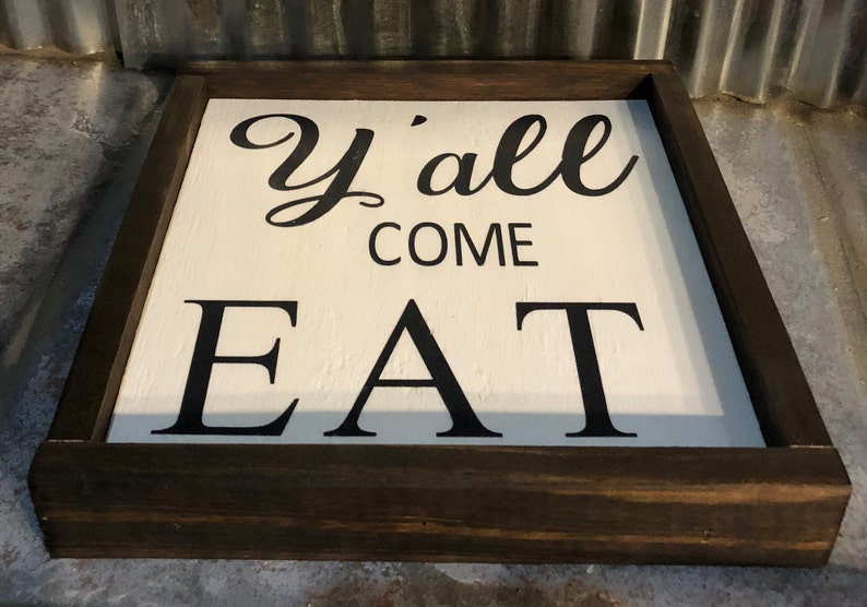 Y'all Come Eat Framed Signfarmhouse Decor Kitchen Sign - Etsy
