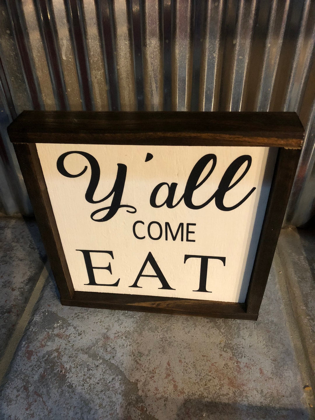Y'all Come Eat 6 In. X 6 In. Framed Sign, Farmhouse Style Sign, Rustic ...