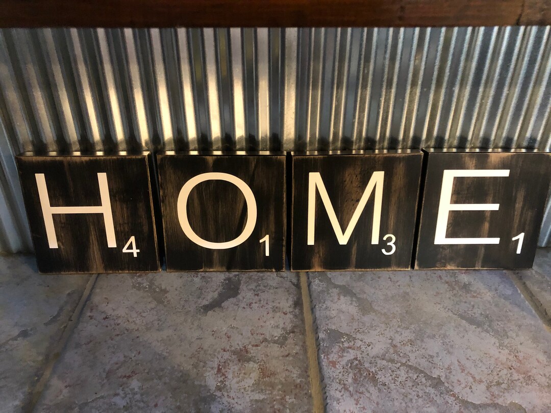 SCRABBLE TILES 6 In. X 6 In. Distressed, Scrabble Tile Wall Decor ...