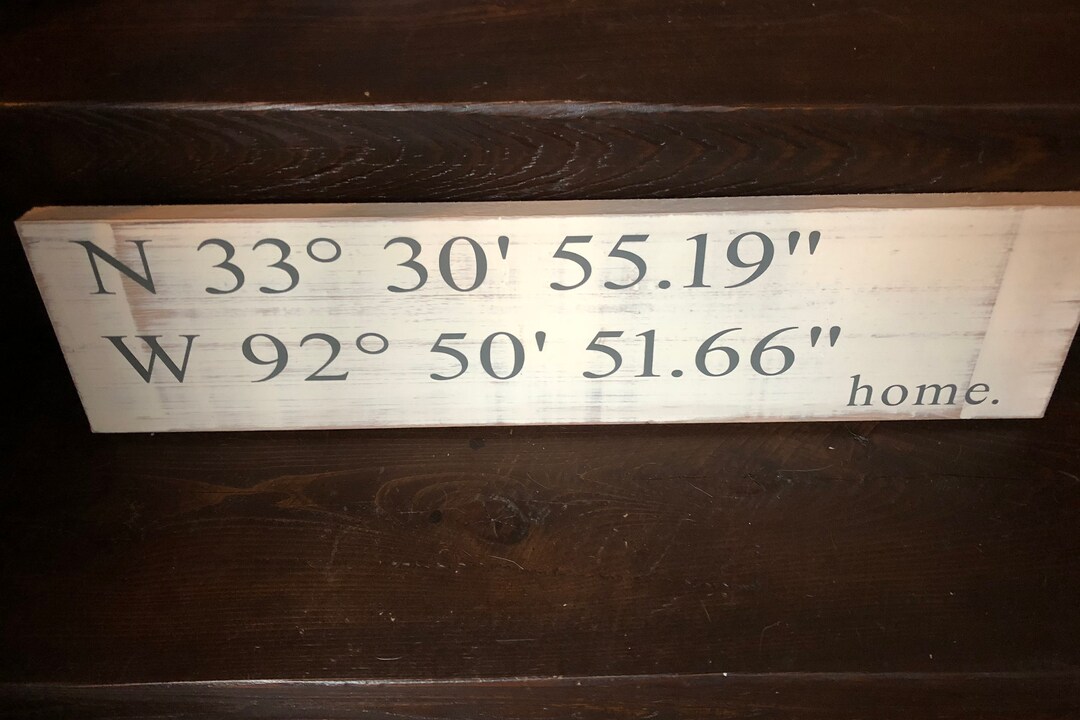 Latitude-longitude HOME Sign/gps Address, Custom Sign - Etsy