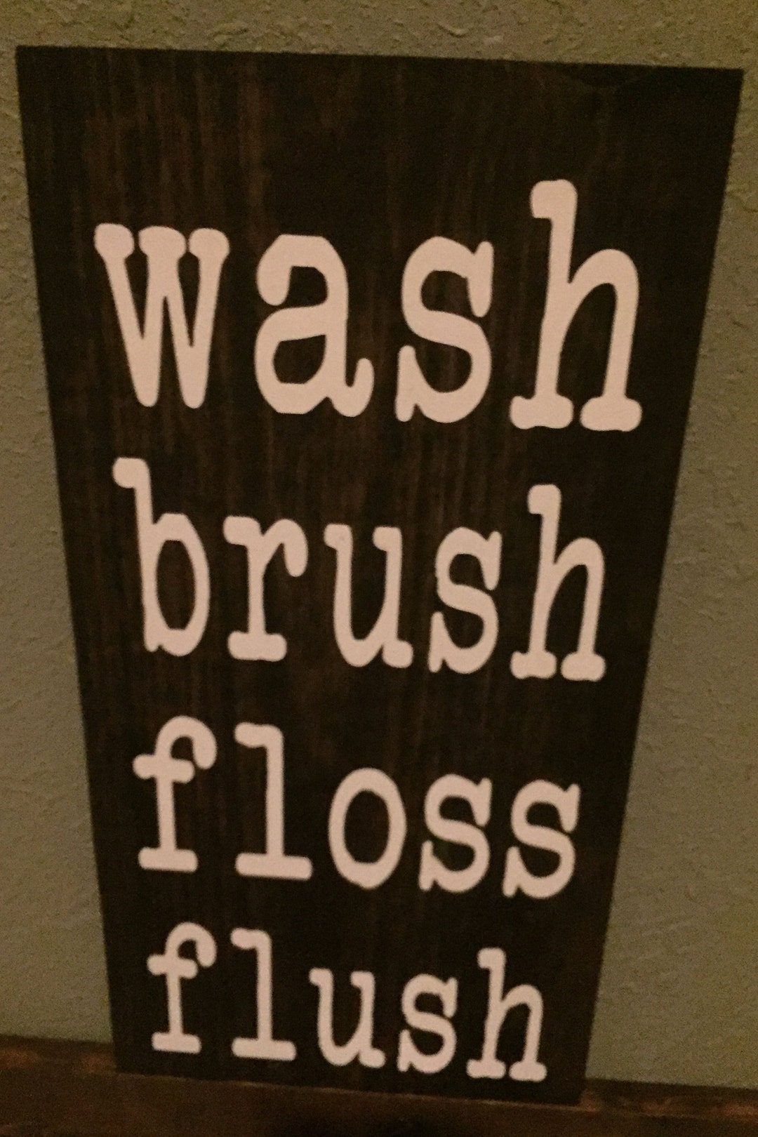 Wash Brush Floss Flush Sign, Bathroom Rules Sign, Kids Bathroom Sign ...