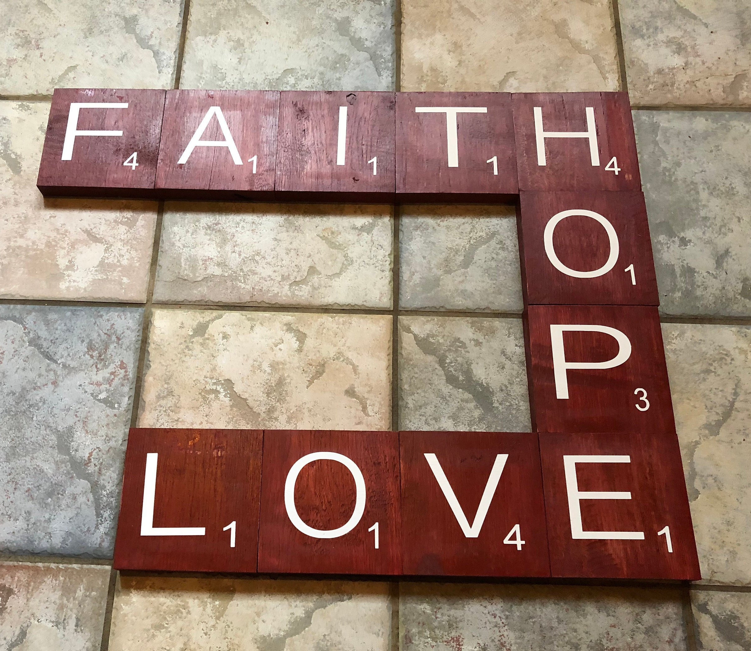 Scrabble Tiles 4 In. X 4 In. Stained Barn Red Scrabble Tile - Etsy