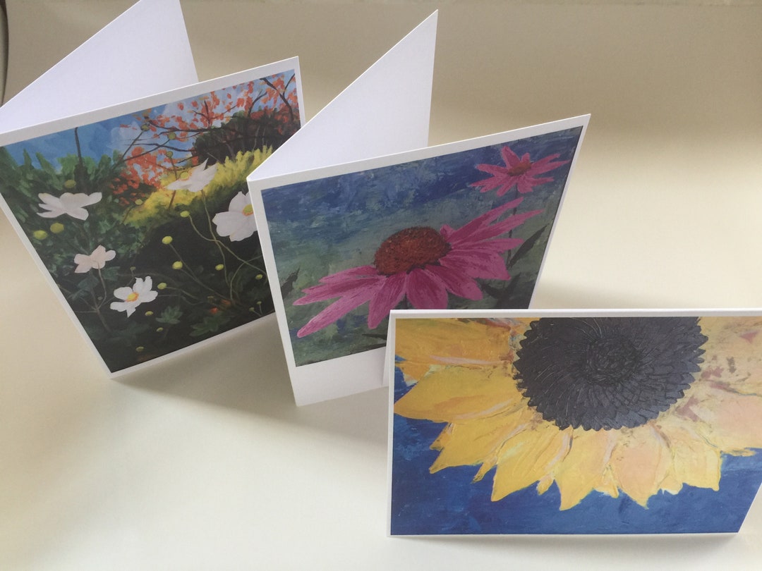 Note Cards - Assorted Flower Designs in Boxed Set - Etsy