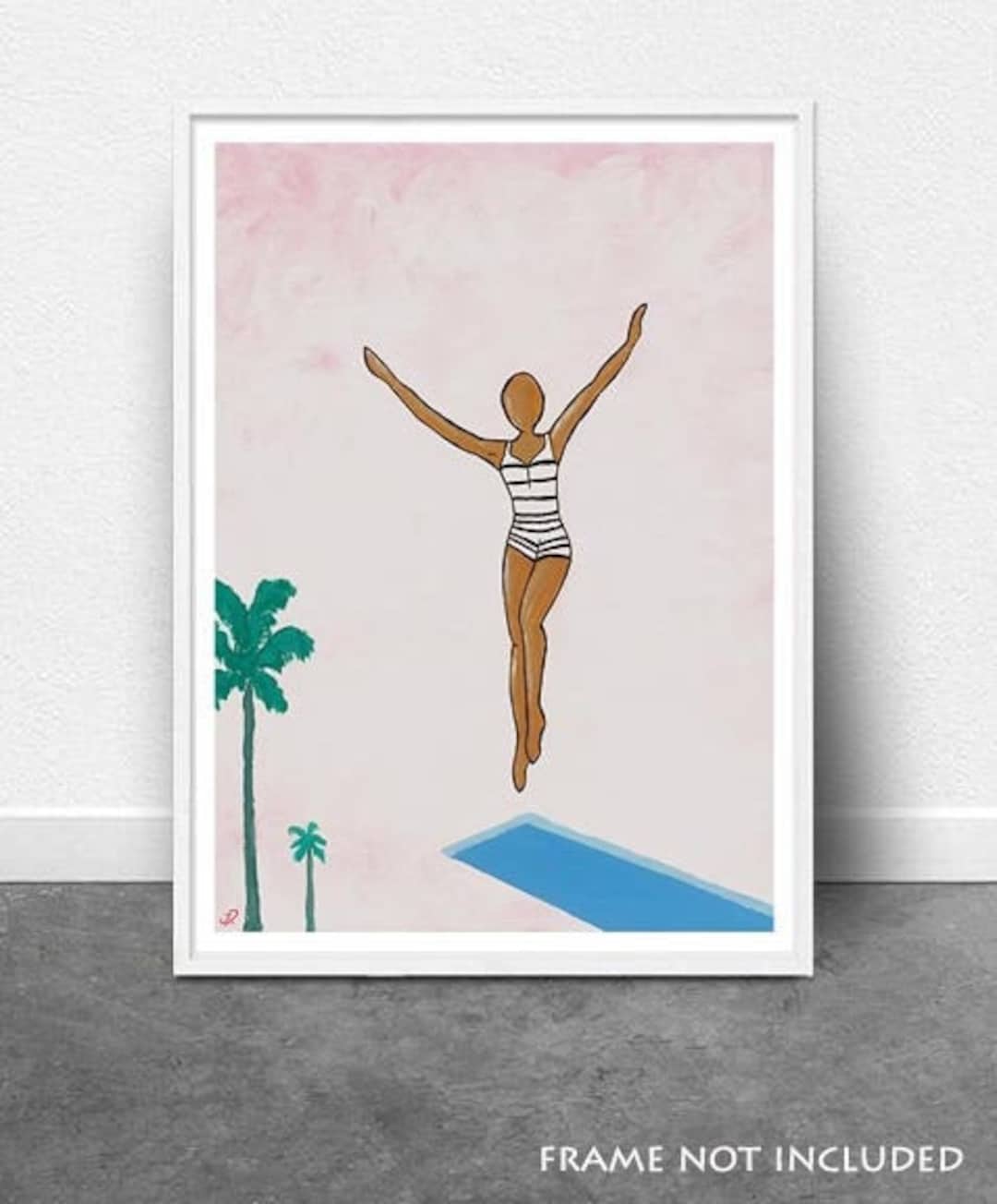 Spring Board, DIGITAL Download, Pop Art Print, Diving Print, Retro ...