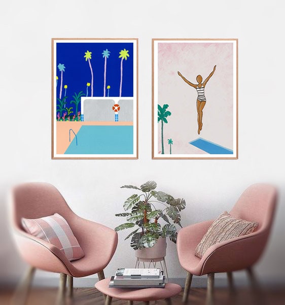 Pool House, DIGITAL ART WORK, Palm Springs, Instant Download ...