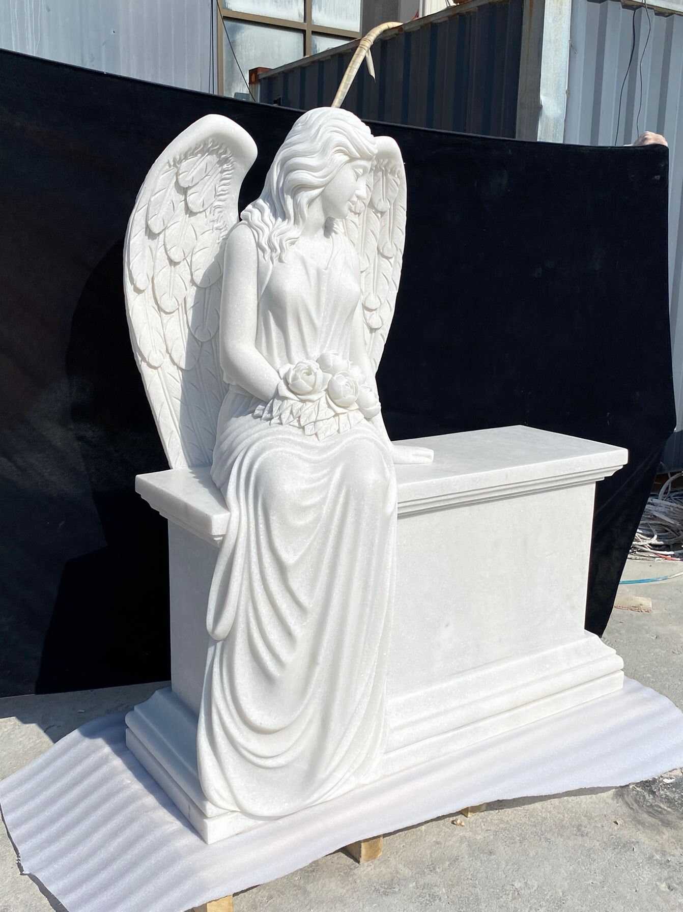 Hand Carved Marble Angel Monument - TF1025 - Etsy