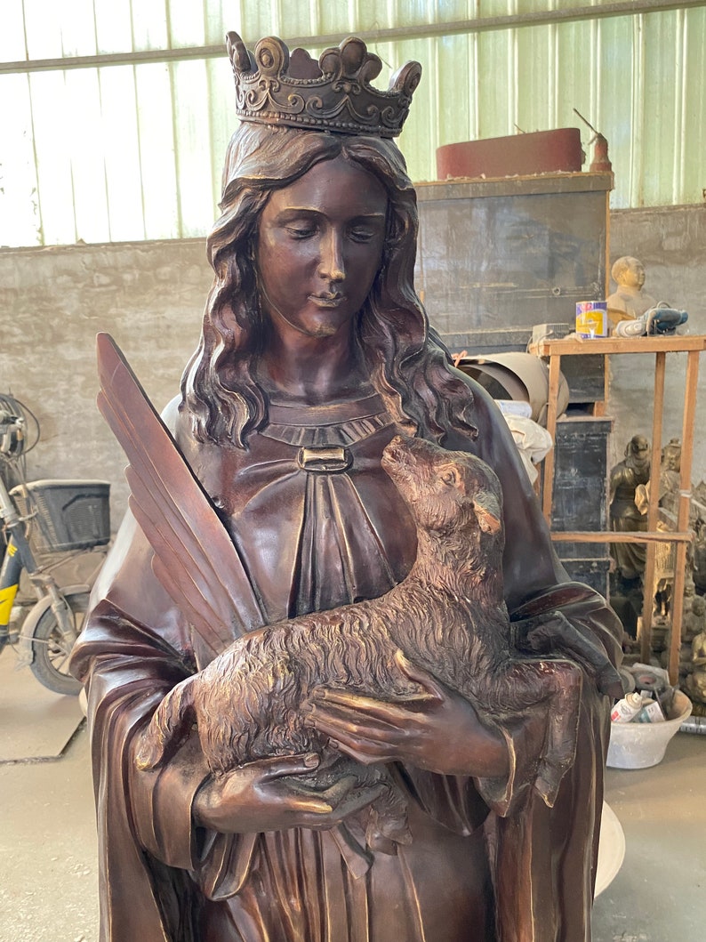 Bronze St. Agnes Church Religious Church Statue - Etsy