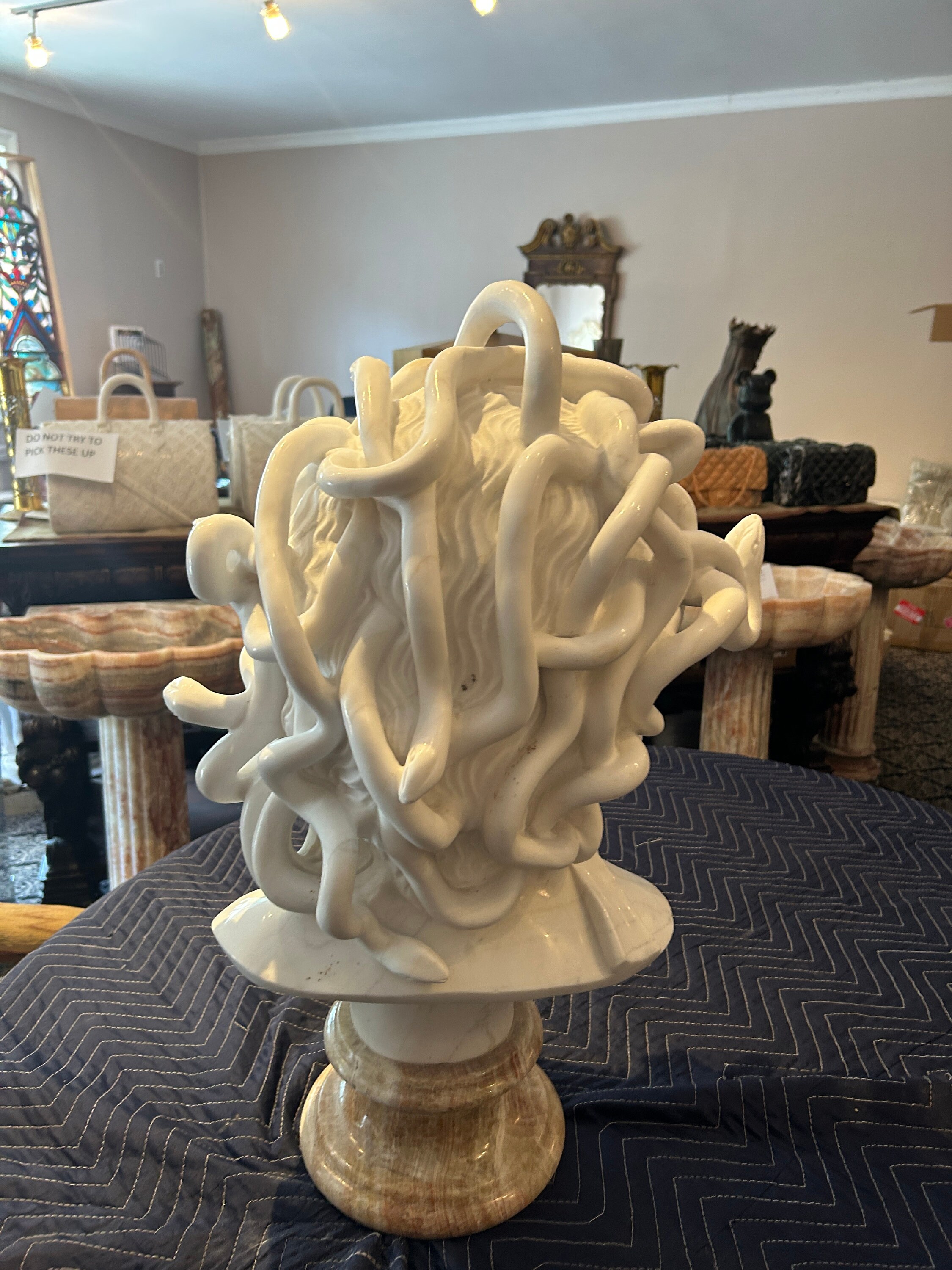 Marble Carved Medusa Skull Bust - Etsy