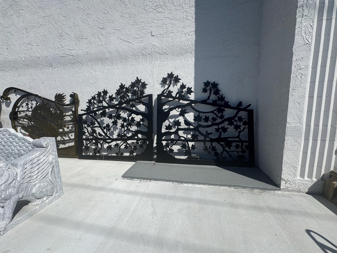 Beautiful Powder Coated Steel Leaf Driveway Gates - Etsy