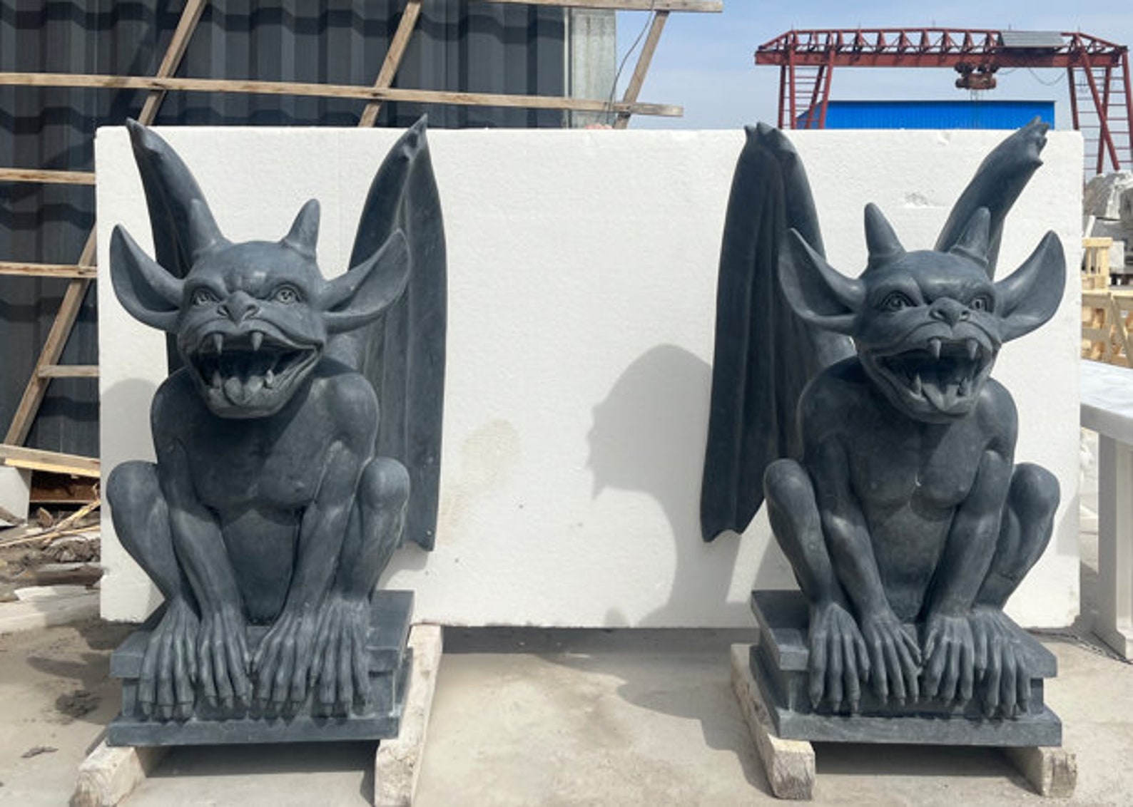 Carved Stone Grotesque Gargoyle Statues - TF436 - Etsy