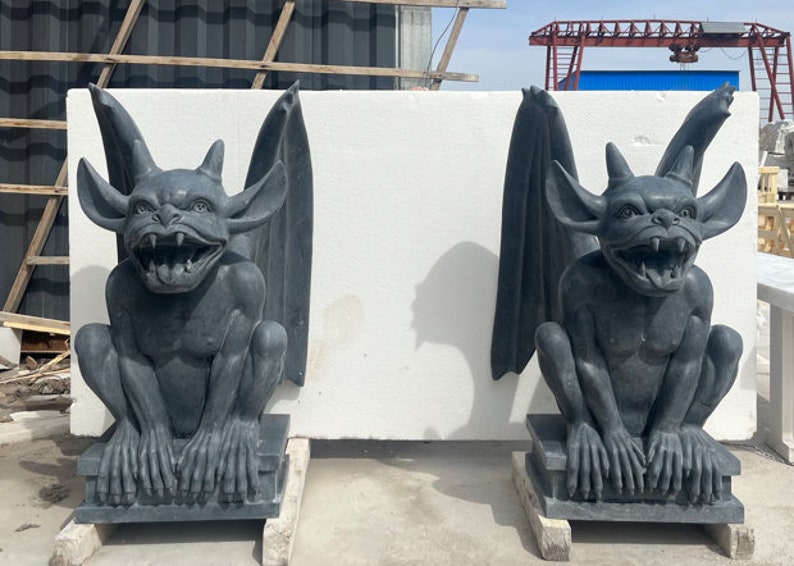 Carved Stone Grotesque Gargoyle Statues - TF436 - Etsy