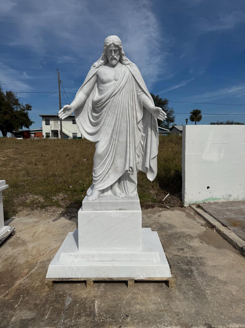 Large Carved Marble Jesus Religious Statue - JX201 - Etsy