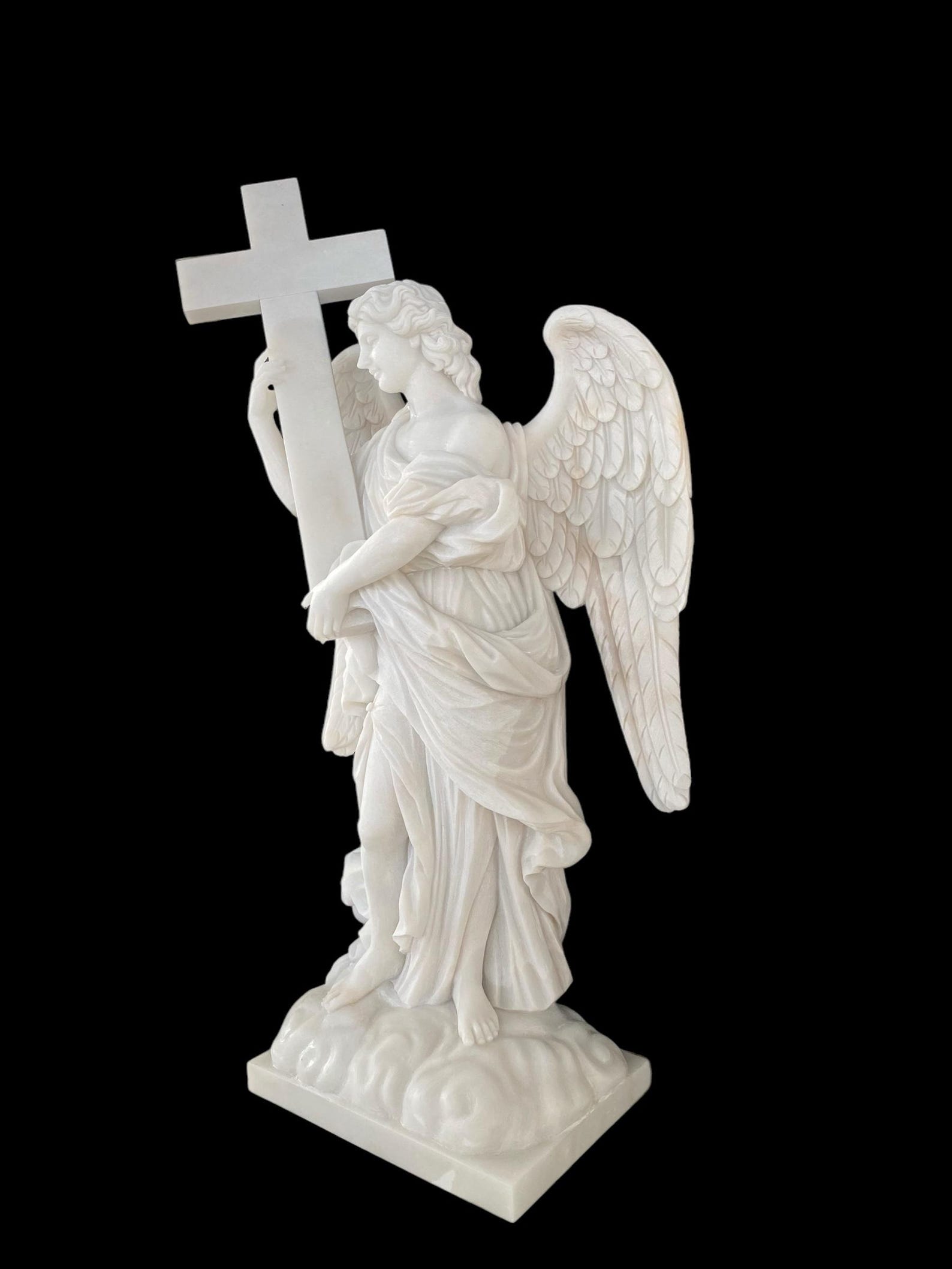 Large Carved Marble Angel Church Statue - TF512 - Etsy