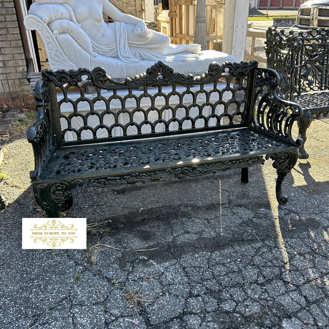 Victorian Style Cast Iron Garden Bench - Etsy