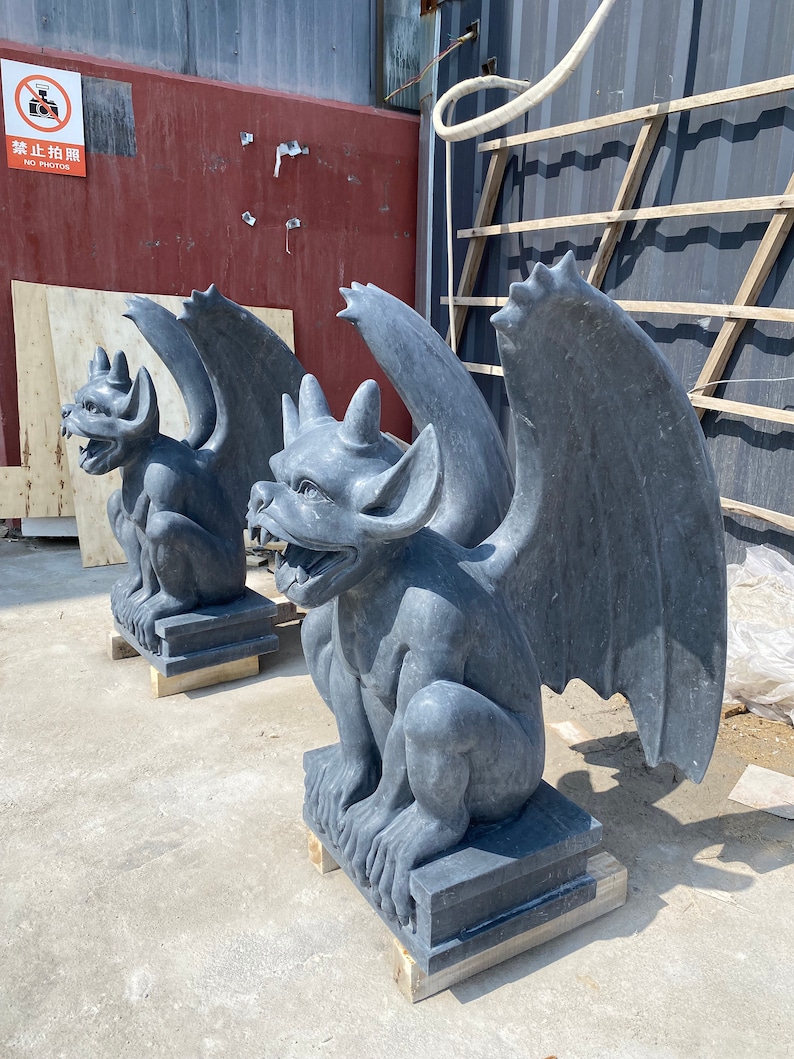 Carved Stone Grotesque Gargoyle Statues - TF436 - Etsy