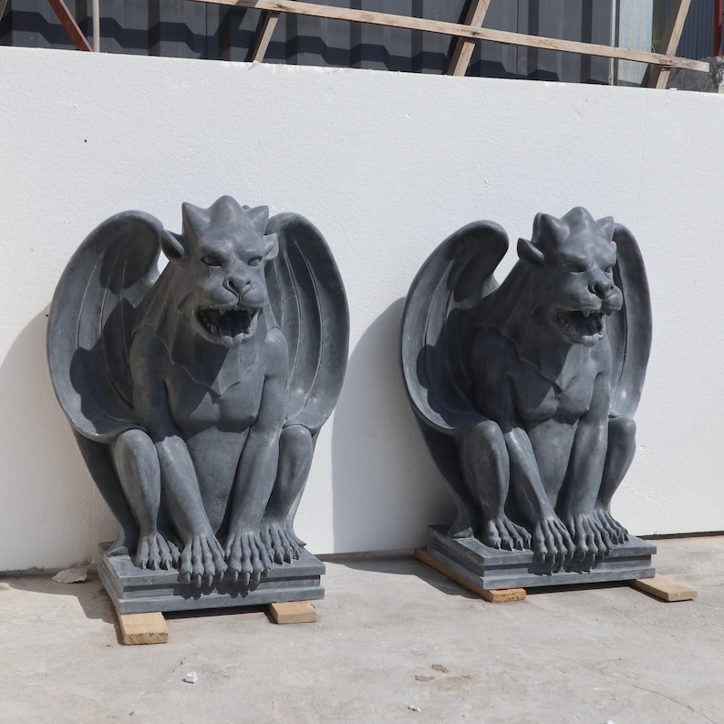 Carved Stone Grotesque Gargoyle Statues - TF435 - Etsy