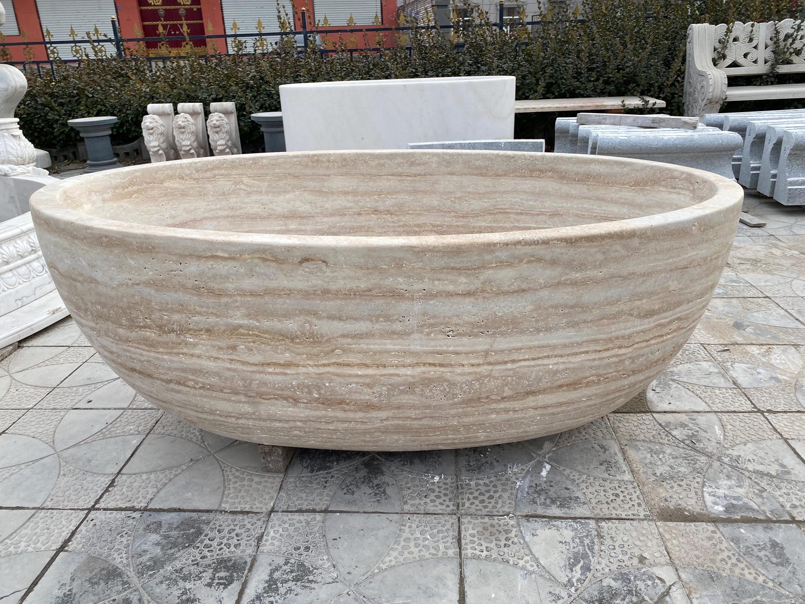 Carved Travertine Designer Stone Bathtub TF1070 - Etsy
