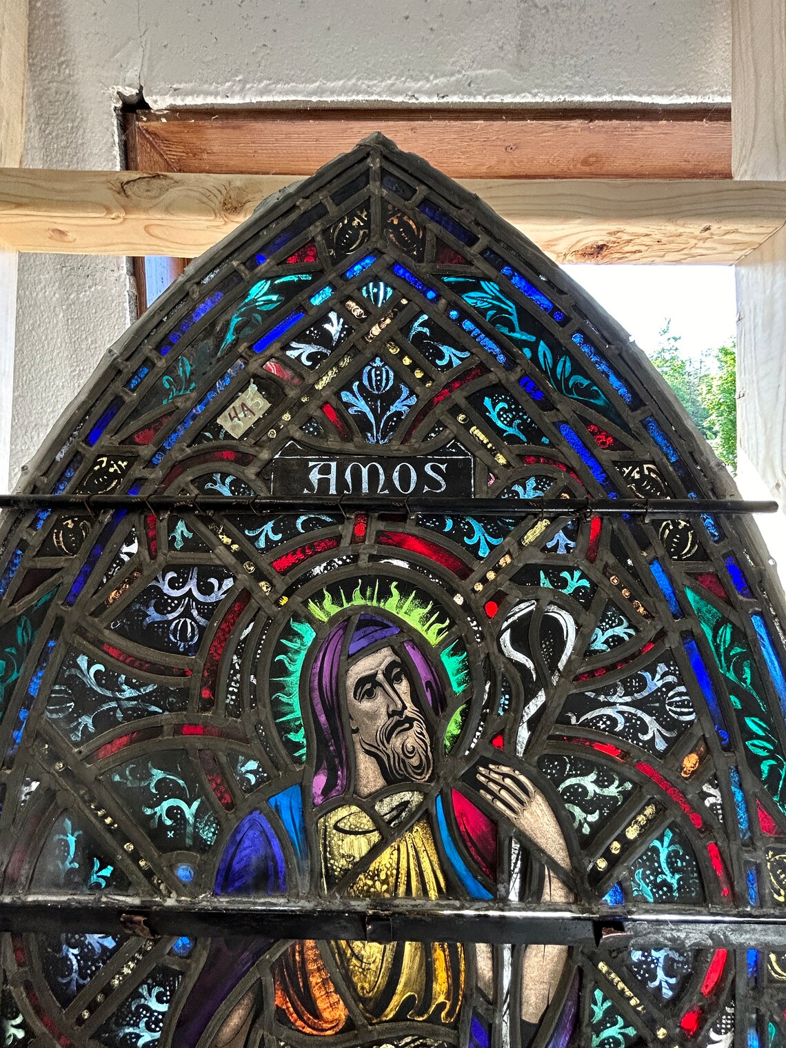 Antique Stained Glass Saint Amos Church Window 4A - Etsy