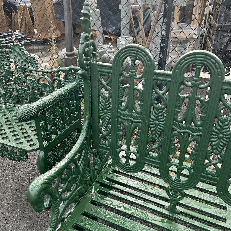 Victorian Style Cast Iron Railroad Bench - Etsy