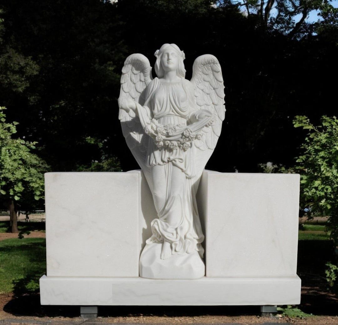 Marble Carved Angel Monument - TF522 - Etsy