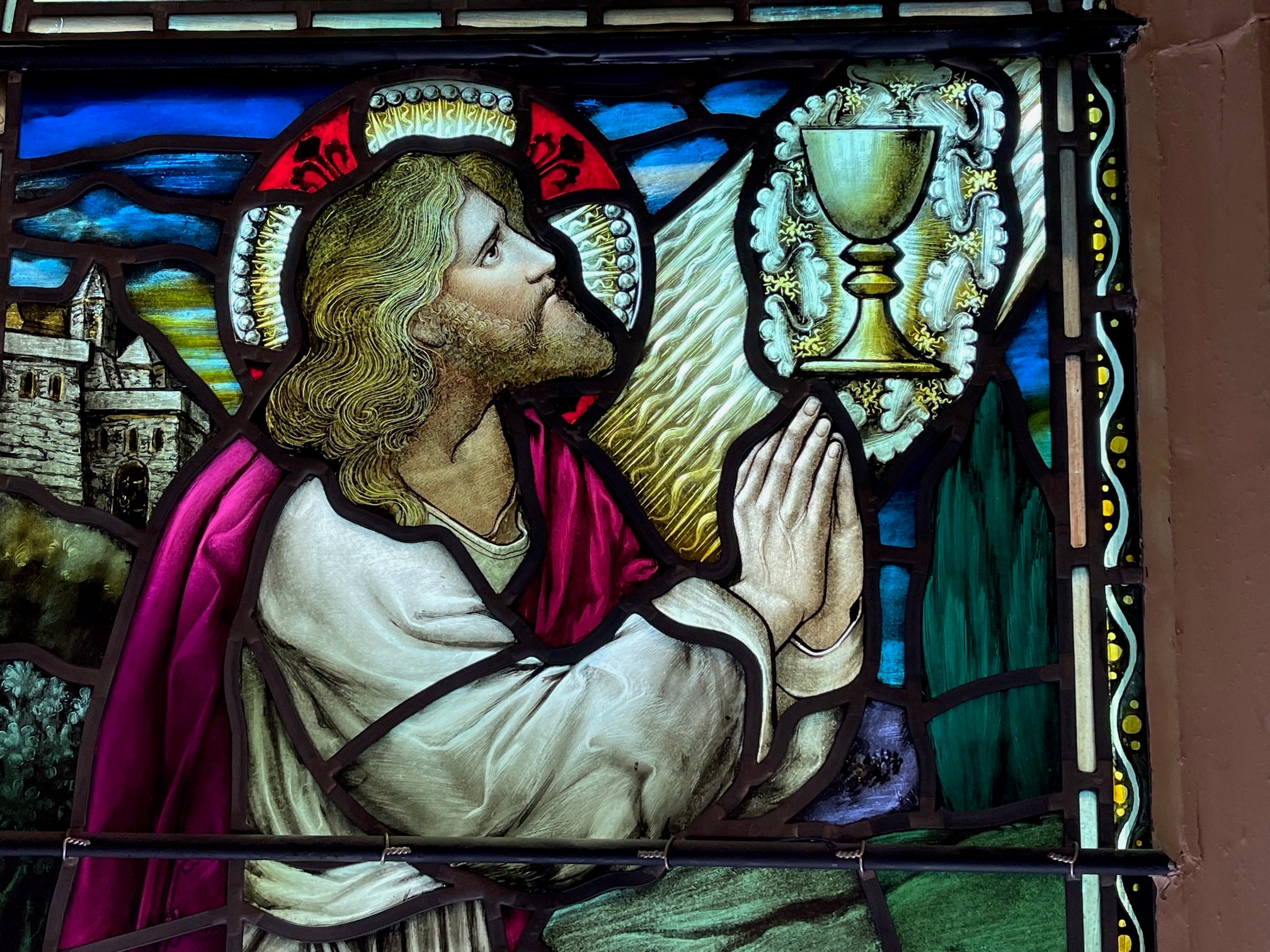Antique Stained Glass Window of Christ - Etsy