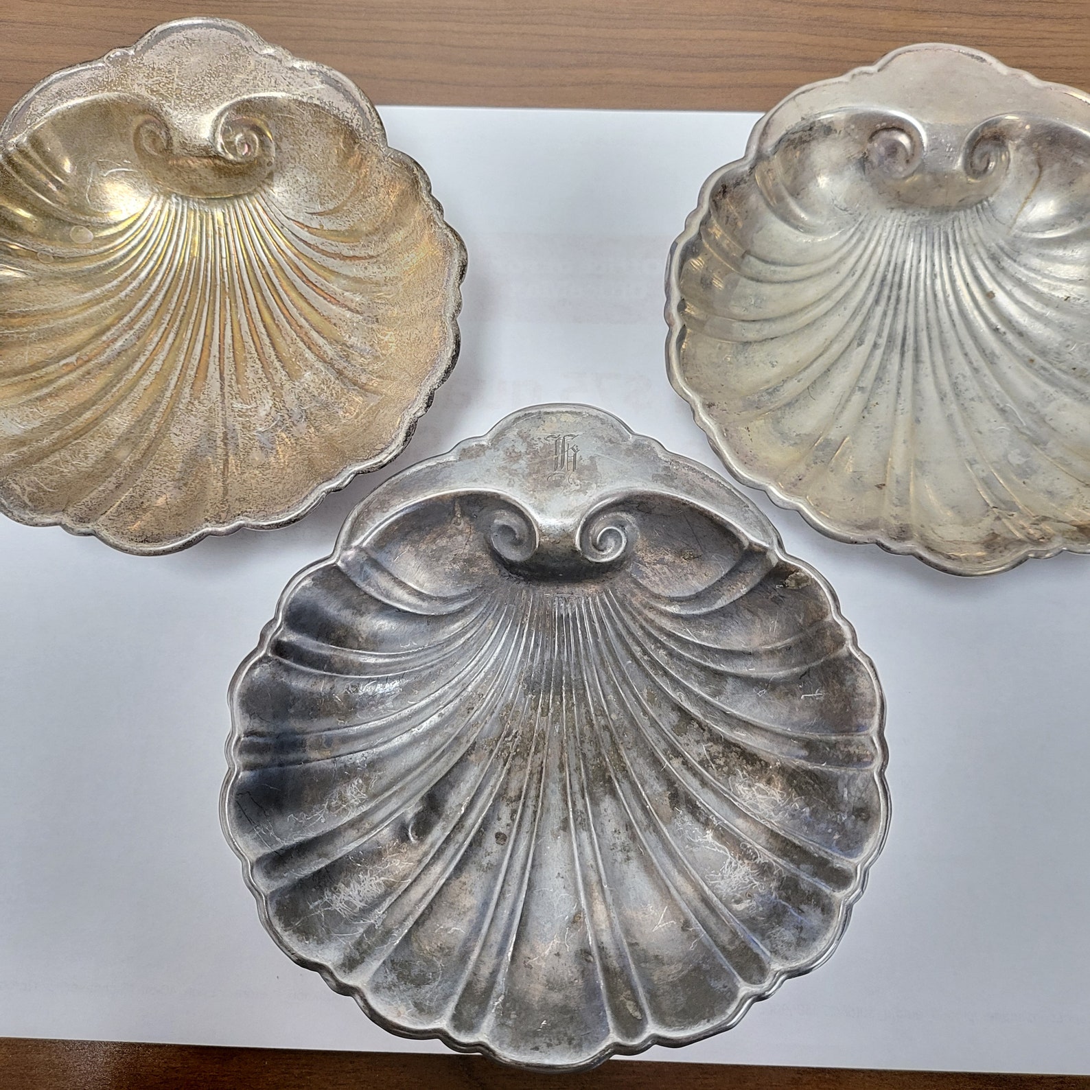 Sterling Silver Clam Shell Nut Caviar Salt Dish Bowl 5”x5” SET OF 3. - Etsy