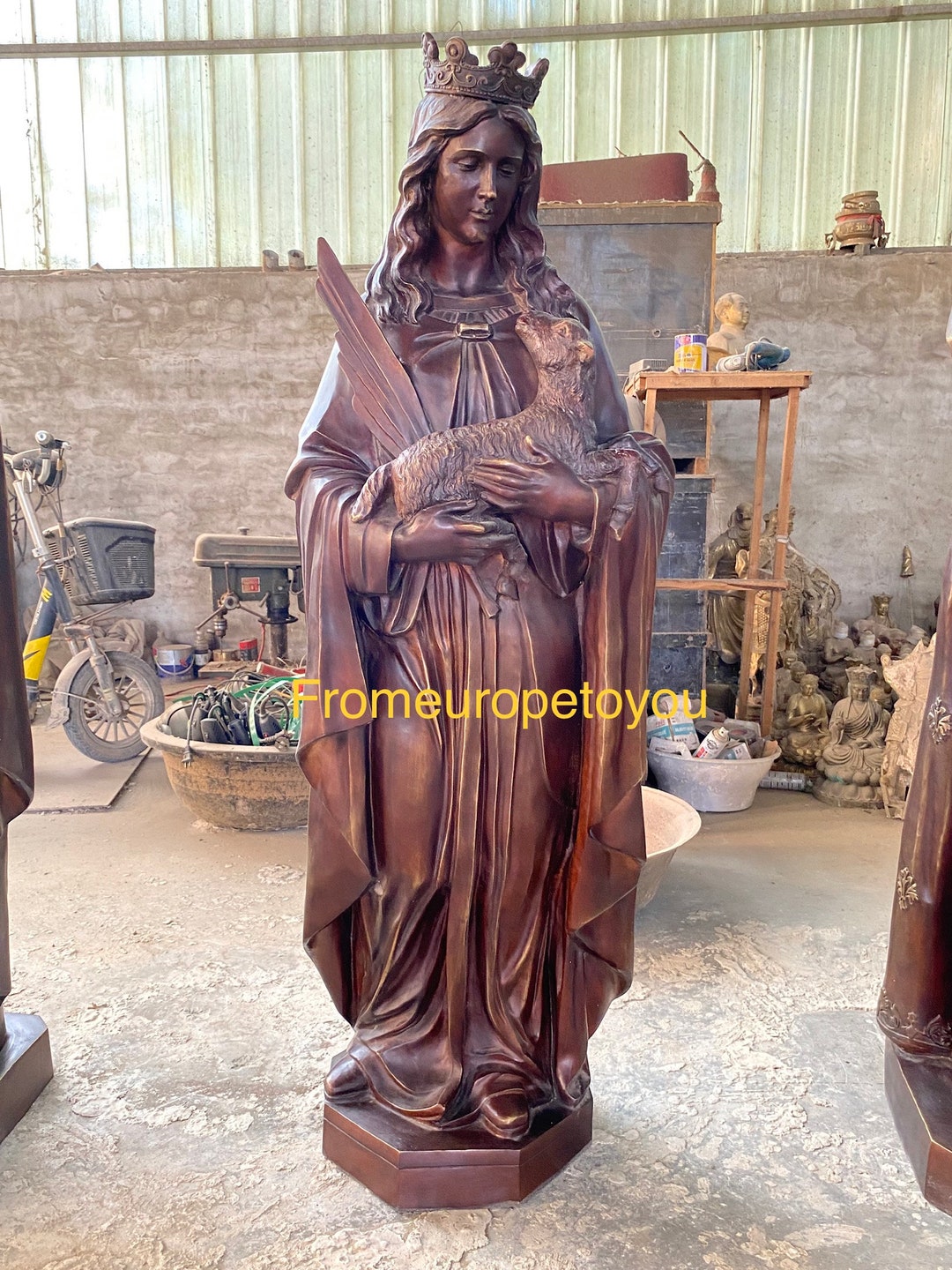 Bronze St. Agnes Church Religious Church Statue - Etsy