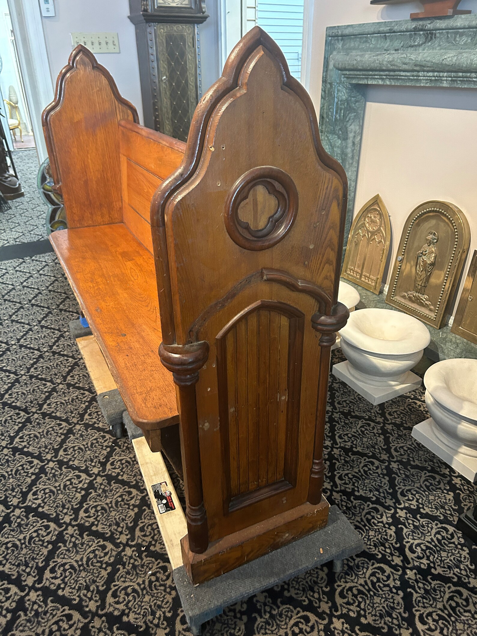 Carved Gothic Antique Church Bench JJCC65 - Etsy